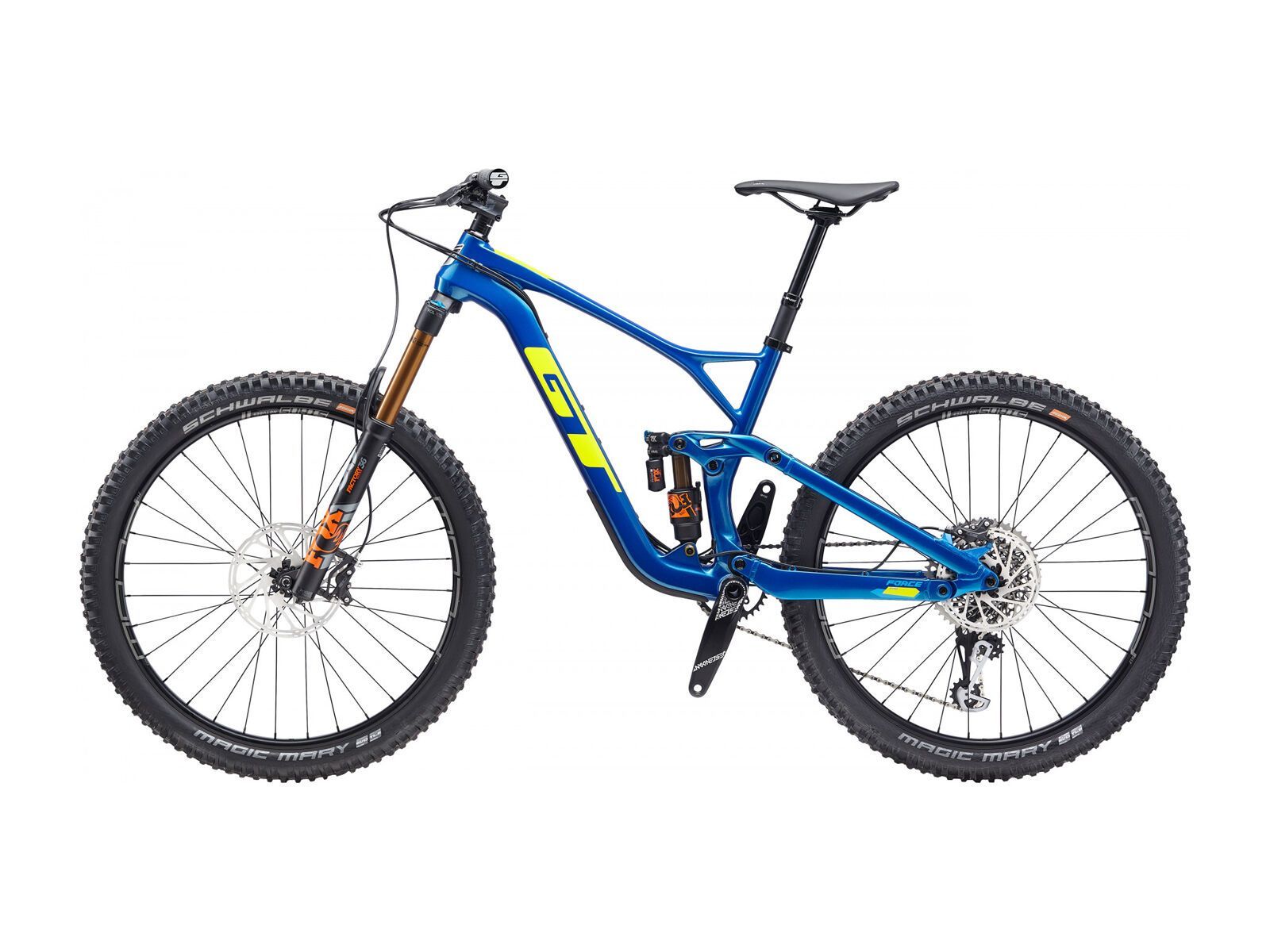 GT Force Carbon Pro, gloss team blue w/ gt yellow & cyan | BIKER-BOARDER.DE