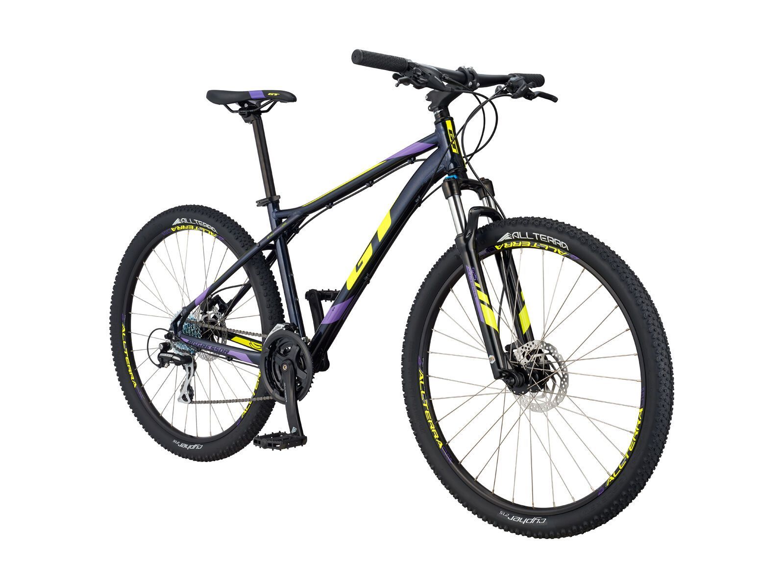 GT Aggressor Expert Womens, gloss corsa blue w/ neon yellow & barney ...