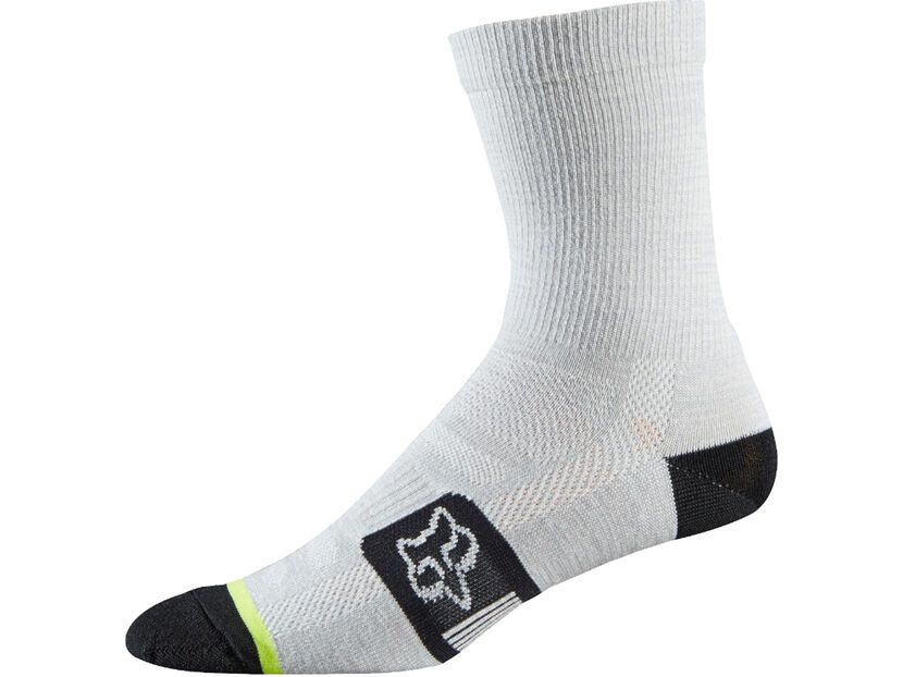 Fox Merino Wool Sock, heather white | BIKER-BOARDER.DE