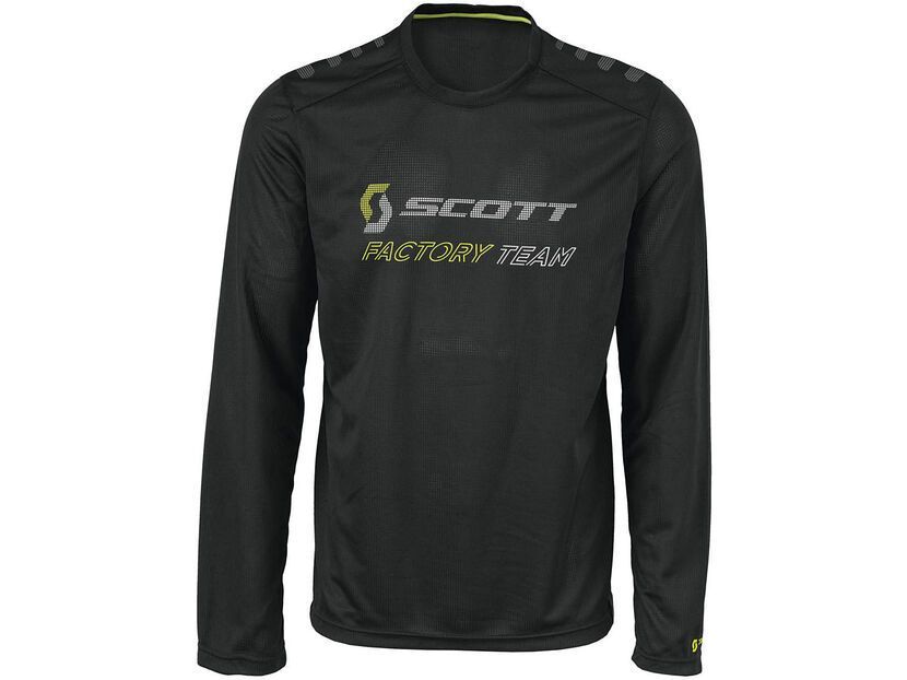 Scott Factory Team l/sl T-Shirt, black/lime green | BIKER-BOARDER.DE
