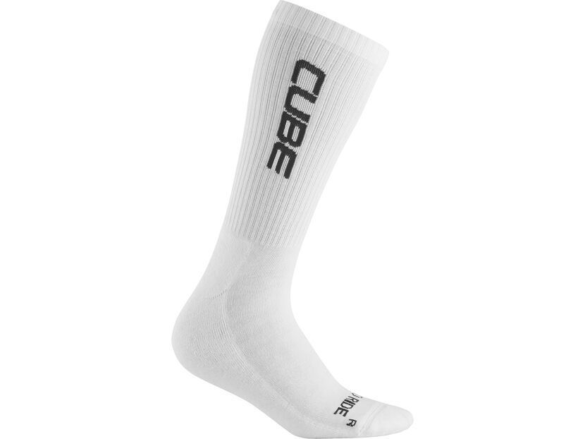 Cube Socke After Race High Cut Logo, white | BIKER-BOARDER.DE