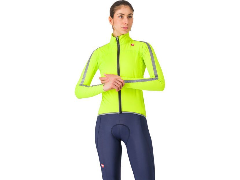 Castelli Ultra W Rain Cape, electric lime/silver reflex | BIKER-BOARDER.DE