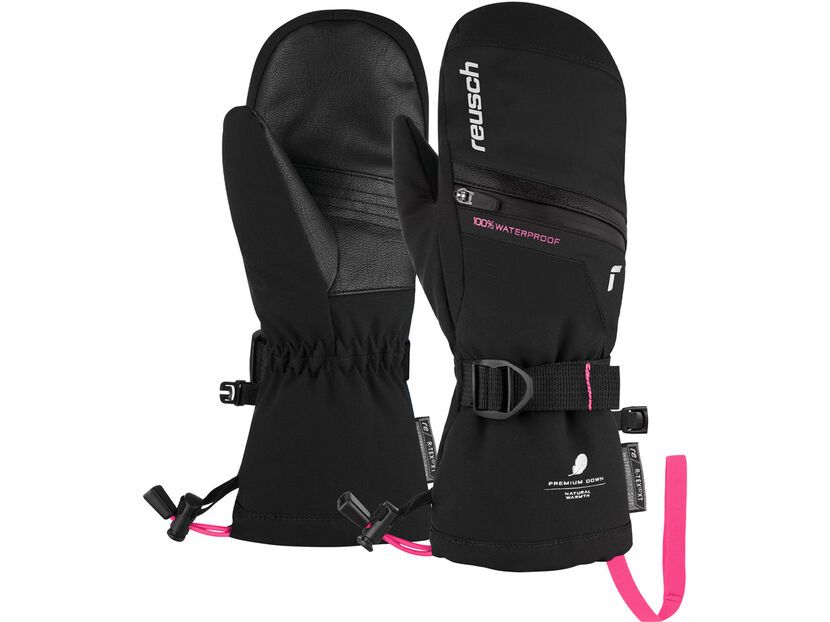 Reusch Lando R-Tex XT Junior Mitten, black/pink glo | BIKER-BOARDER.DE